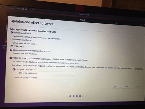Ubuntu 2004 Uefi Installation Duty For Creating Secure Boot Password