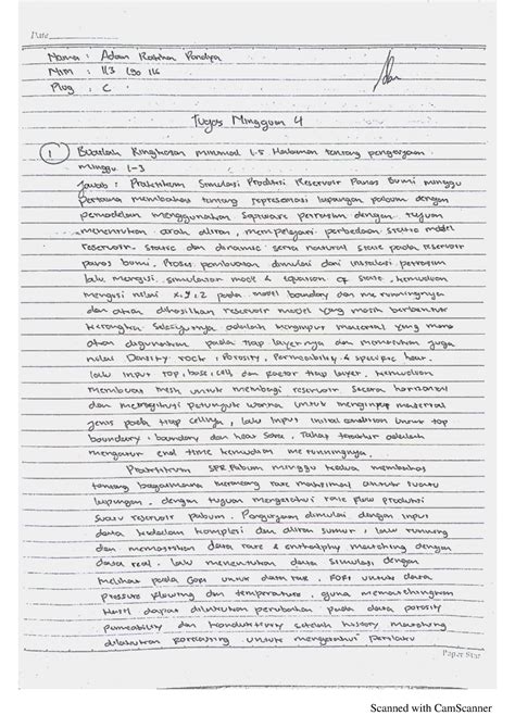 Tugas Mingguan 4 Praktikum Simulasi Reservoir Panas Bumi Adam Rakha Pandya Petroleum