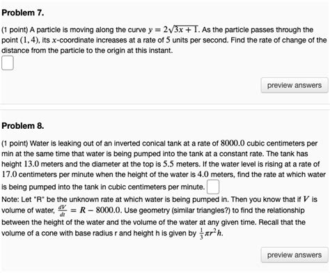 solved problem 7 1 point a particle is moving along the