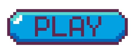 Button For Starting Game Clicking Play Vector In 2024 Pixel Art