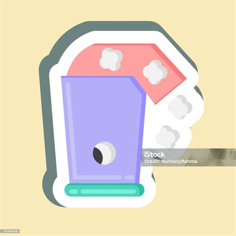 스티커 팝콘 메이커 주방 가전 기호에 적합합니다 편집 가능한 간단한 디자인 디자인 템플릿 벡터 간단한 그림 가정 생활에 대한