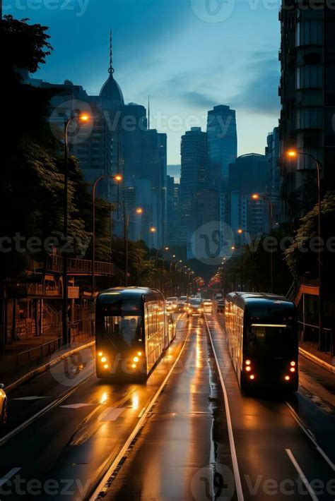An Image Showcasing Urban Innovation Through Smart Technologies Improving City Transportation