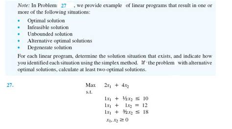 Solved In Problem 27 We Provide Example Of Linear Programs Chegg Com