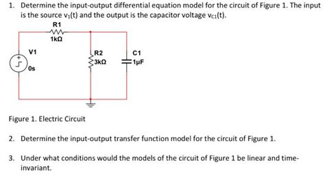 Solved 1 Determine The Input Output Differential Equation