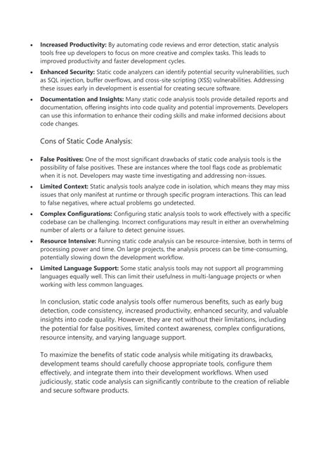 Ppt Benefits Of Using Static Code Analysis Tools For Software Testing