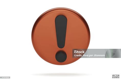 3d 흰색 배경에 격리된 현실적인 구리 라운드 경고 표시 느낌표 기호가 있는 위험 경고 주의 기호 위험 경고 위험주의 아이콘입니다 3d 벡터 그림입니다 0명에 대한 스톡