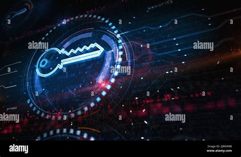 Cyber Security And Password Safety With Key Symbol Digital Concept Network Cyber Technology
