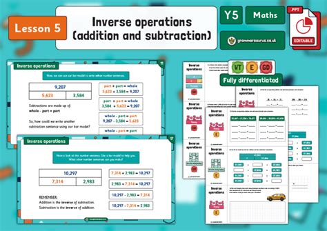 Year 5 Addition And Subtraction Inverse Operations Addition And Subtraction Lesson 5