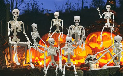Qxcmfni 8pcs Halloween Skeleton Decorations 16 Small