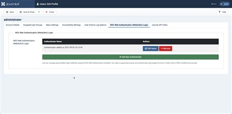 what is web authentication webauthn and how do you use it in joomla