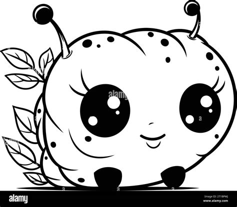 Cute Cartoon Caterpillar Vector Illustration Of Cute Caterpillar Stock