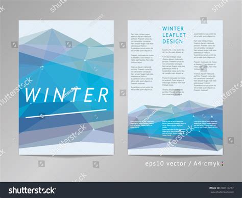 Three Column Double Sided Vector Leaflet Brochure Cover Flyer