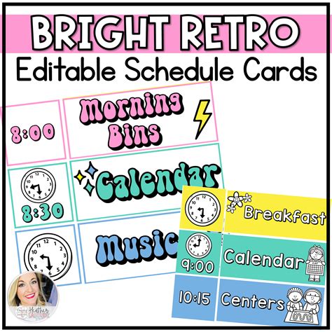 Classroom Daily Visual Schedule Cards Editable Classful