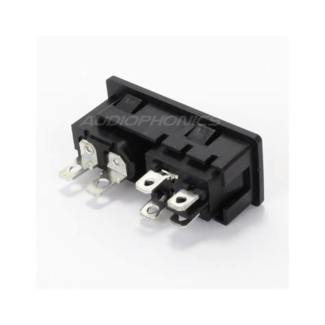 IEC C8 Power Socket With Red Light Toggle Switch ON OFF 250V 2 5A Black Audiophonics