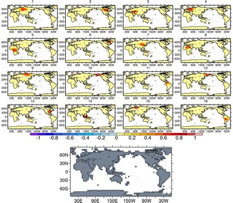The Spatial Modes Upper Panel 1−16 Of The First 16 Eots And The
