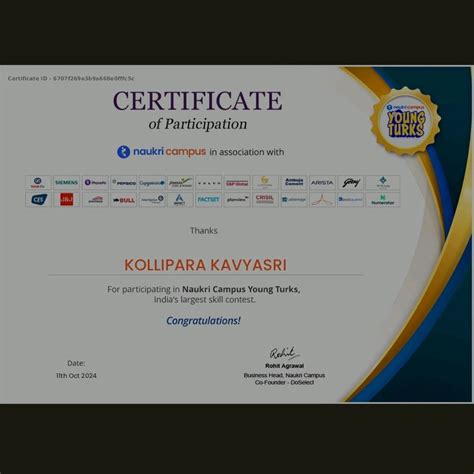 Kavya Sri On Linkedin Grateful Continuouslearning Naukricampus Youngturks Skillcontest…
