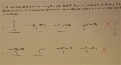 solved rank each set of substituents using