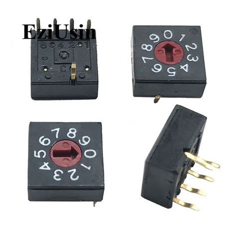 0 9 10 rotary coding knob switch dip 5pins 8421c 0mm shank 4 1 pcb