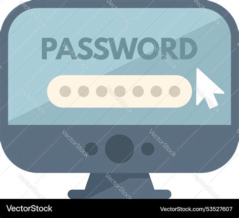 User Entering Password On Computer For Website Vector Image