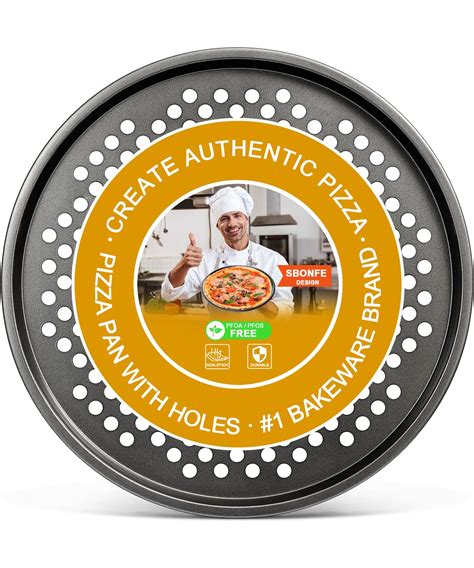 Sbonfe Non Stick Pizza Pan With Holes 11 Inch Perforated