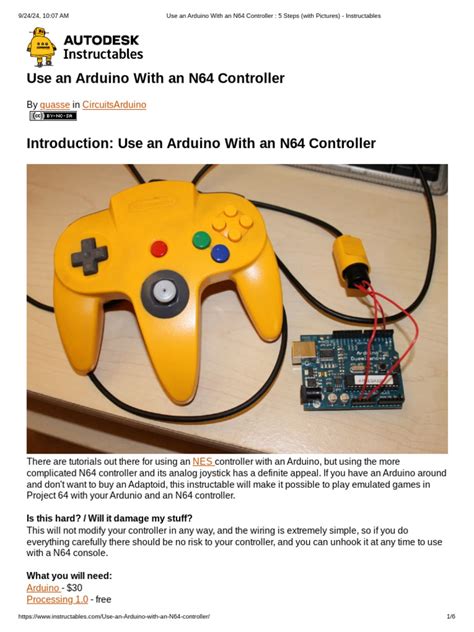 Use An Arduino With An N64 Controller 5 Steps With Pictures