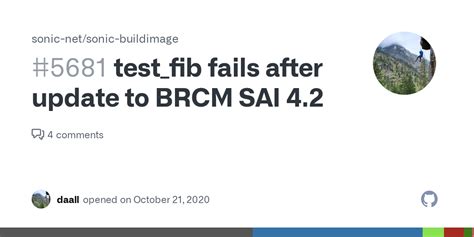 Testfib Fails After Update To Brcm Sai 42 · Issue 5681 · Sonic Netsonic Buildimage · Github