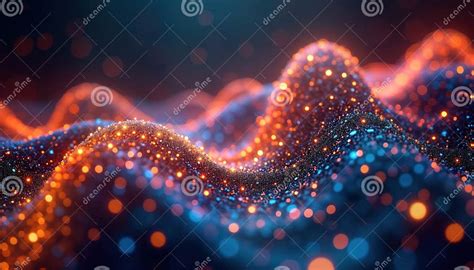 Abstract Glowing Particles Flow Network Connect Data Points Futuristic Ai Tech Big Data