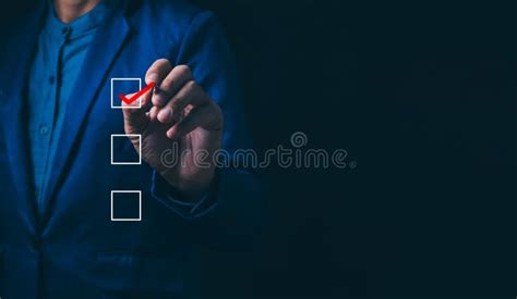 Checklist Concept Business Person Checklist Tick Answer Sign In