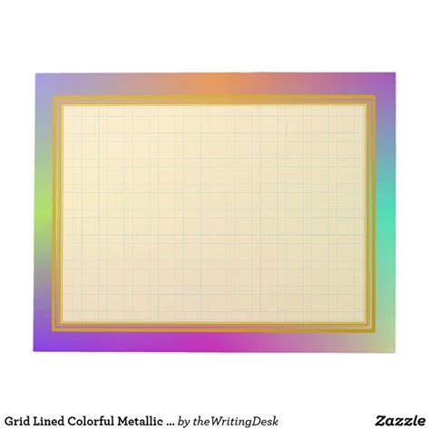 Grid Lined Colorful Metallic 8 5x11 Note Pad Zazzle Note Pad Custom Notepad Grid