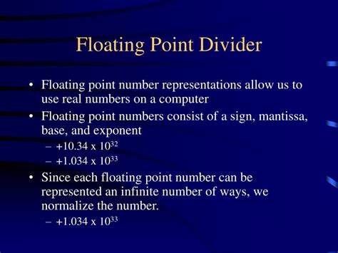 Ppt A Floating Point Divider For Rc Systems Powerpoint Presentation Free Download Id6050526
