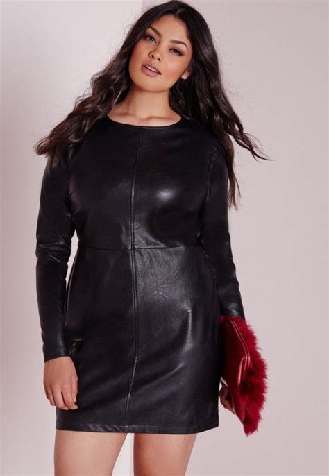 Missguided Plus Size Faux Leather Mini Dress Black Mini Black Dress