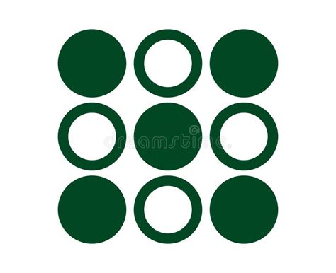 Circle Outline And Circle Shape Collection Green Symbol Element Vector