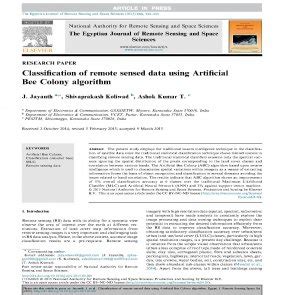 Classification Of Remote Sensed Data Using Artificial Bee Colony Algorithm
