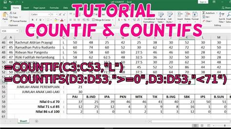 Tutorial Countif Dan Countifs Untuk Menghitung Cell Dengan Kondisi Yang Belajar