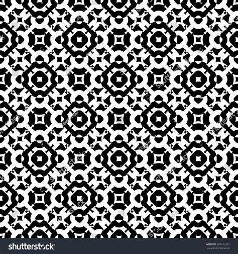 Vector Monochrome Seamless Pattern Subtle Geometric Stock Vector