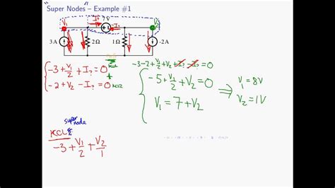 Nodal Analysis With Voltage Sources Super Nodes Youtube