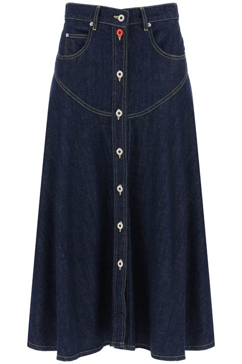 Kenzo Kenzo Flared Denim Skirt Grailed