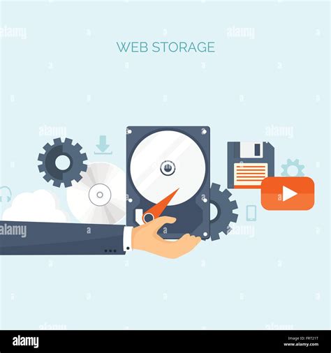 Vector Illustration Flat Cloud Computing Background Data Storage Network Technology