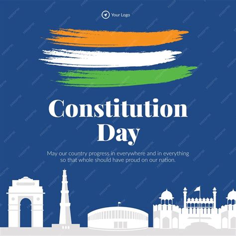 Premium Vector Banner Design Of Happy Constitution Day Of India Template
