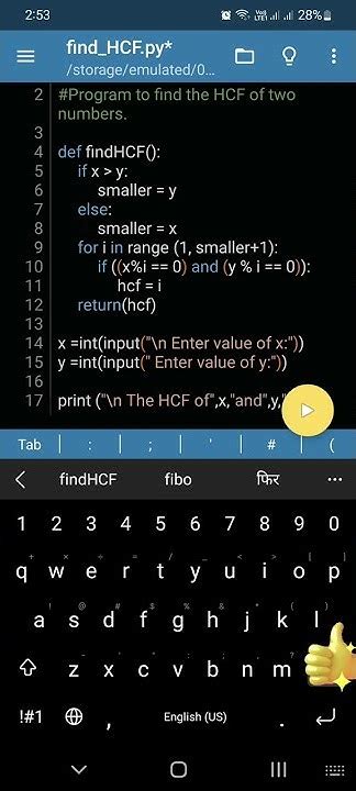 🤔how To Find Hcf Of Two Numbers In Python ️💯 Education Viralvideos Ytshort Codingapp
