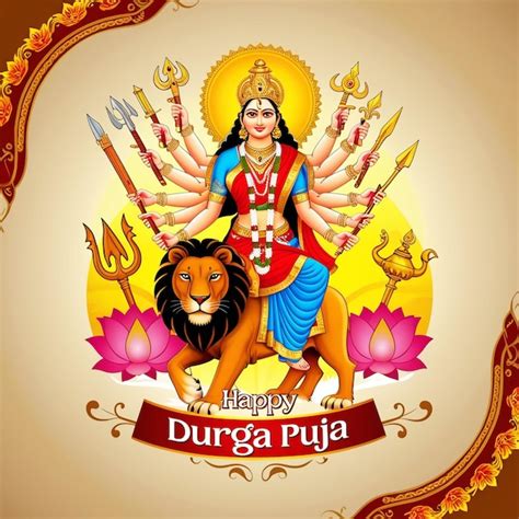 Durga Puja 4k Picture Premium Ai Generated Image
