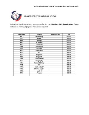 Fillable Online IGCSE O Level AS And A Levels O Level A Level Igcse Fax Email Print