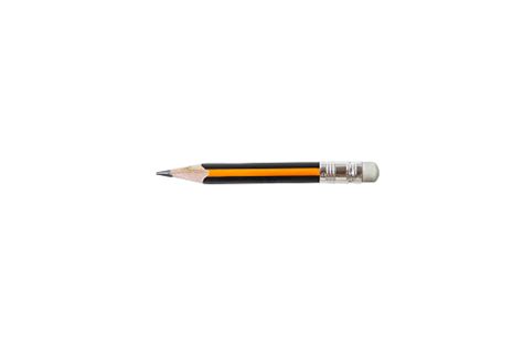 지우개가 위에 달린 짧은 연필을 사용했습니다 흰색 배경에 고립 0명에 대한 스톡 사진 및 기타 이미지 0명 개념 개념과 주제 Istock