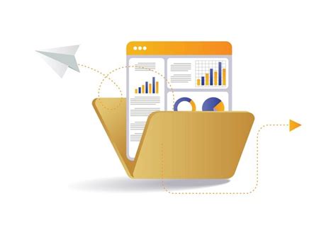 Premium Vector Concept Illustration Data Folder Analysis Of Technology Business Growth