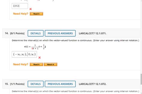 Solved Determine The Intervals On Which The Vector Valued