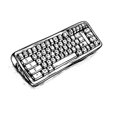 Premium Vector Keyboard Vector Drawing Isolated Hand Drawn Engraved Style Illustration