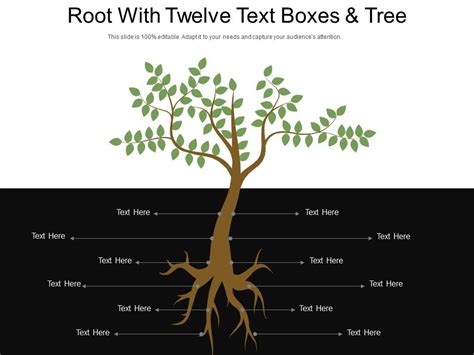 Root With Twelve Text Boxes And Tree Templates PowerPoint Presentation Slides Template PPT