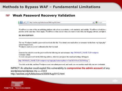 Ppt Methods To Bypass A Web Application Firewall Powerpoint