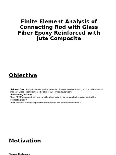 Finite Element Analysis Of Connecting Rod With Glass Pdf Composite Material Fiberglass