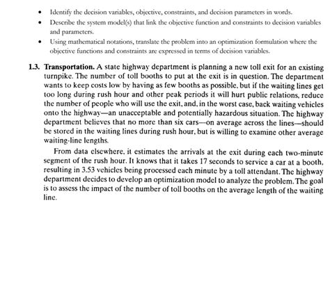 Solved Identify The Decision Variables Objective Chegg